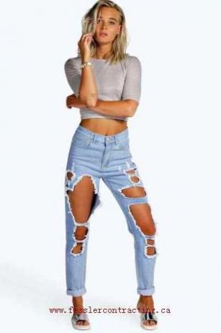 jeans - Shredded Leg Jeans