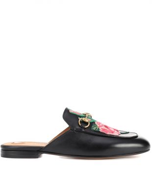 Gucci - Princetown Appliquéd Leather Slippers