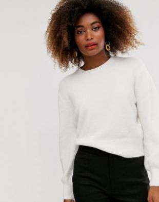 & Other Stories - & Other Stories - Pull col rond en maille - Blanc | ASOS