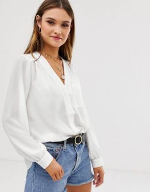 ASOS DESIGN - ASOS DESIGN long sleeve blouse with pocket detail | ASOS