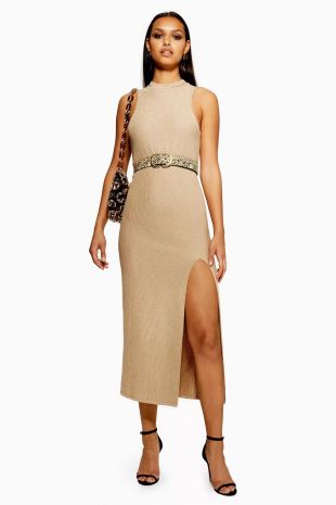 Topshop - Ottoman Metallic Thread Dress