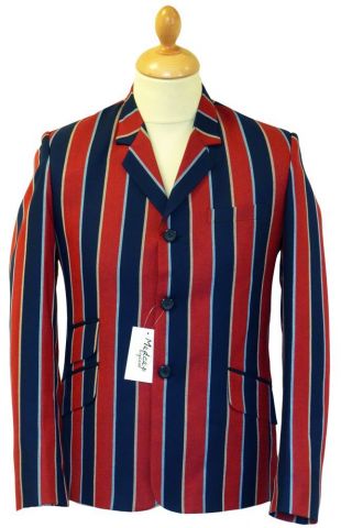 NEW RETRO INDIE MOD SIXTIES STRIPE Striped BOATING BLAZER JACKET ...