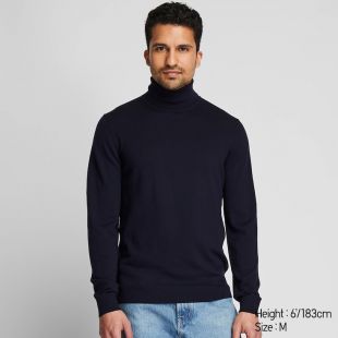 Uniqlo - PULL EN LAINE MÉRINOS EXTRA FINE COL ROULÉ HOMME | UNIQLO