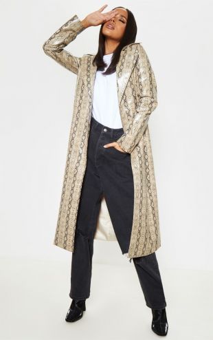 prettylittlething - Stone Snake Coat
