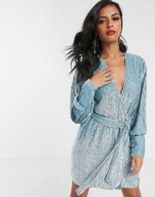 ASOS EDITION - ASOS EDITION sequin wrap mini dress | ASOS