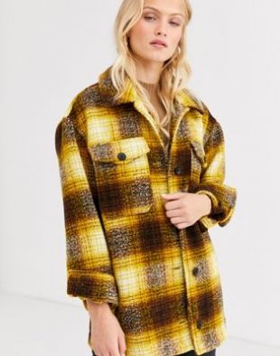 Only - Only oversized brushed check lightweight jacket | ASOS