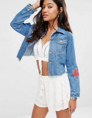 Boohoo - Star Print Denim Jacket at asos.com