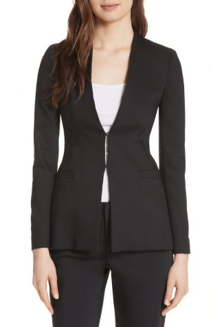 Alice + Olivia - Jerri Long Open Front Collarless Blazer
