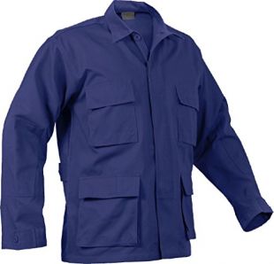 Amye - Mens Navy Blue Long Sleeve Military BDU Shirt Coat Uniform Army ...