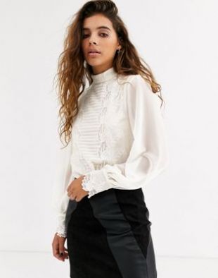 Topshop - Topshop - Blouse en dentelle - Ivoire | ASOS