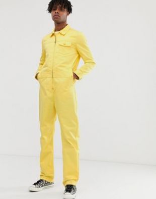 M.C. Overalls - M.C.Overalls Polycotton collared zip overall in yellow ...