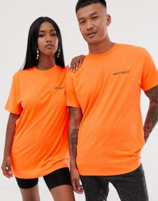 Night Addict - Night Addict - T-shirt unisexe oversize - Orange fluo