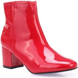 La Modeuse - La Modeuse - Bottines rouges vernies à bout rond