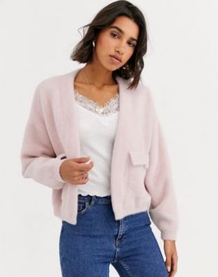 Mango - Mango bonded cardigan in pink | ASOS