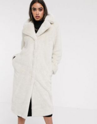 ASOS DESIGN - ASOS DESIGN luxe faux fur longline maxi coat in mink | ASOS
