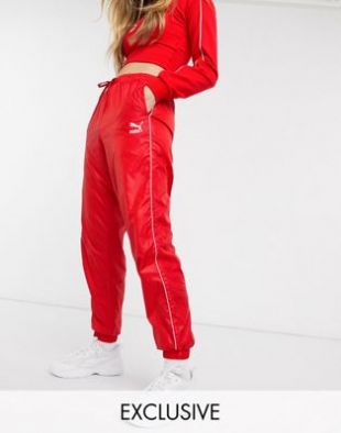 Puma - Puma - Jogger taille haute exclusivité ASOS - Rouge | ASOS