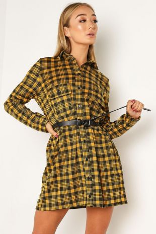 lasula - Yellow Shirt Dress