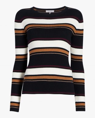 Frame - Panel Stripe Crewneck Sweater