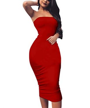 boriflors - BORIFLORS Women's Basic Sleeveless Tube Top Sexy Strapless ...