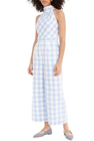 J. Crew - Gingham High Neck Cotton Poplin Jumpsuit