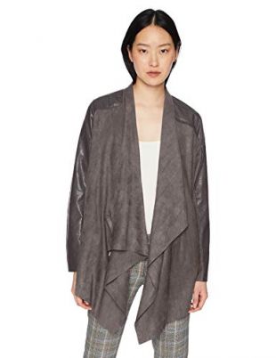 blanknyc - Faux Suede Drape Front Jacket