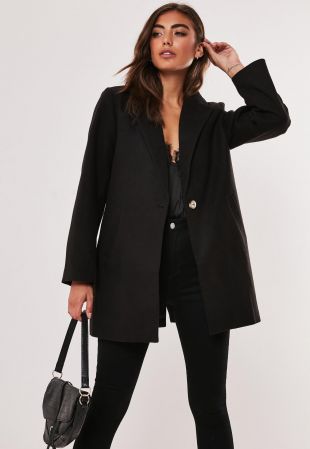 Missguided - Black Wool Coat