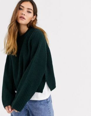 Weekday - Cassandra sweater in Dark Green