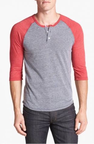 henley - Alternative Trim Fit Heathered Raglan Henley