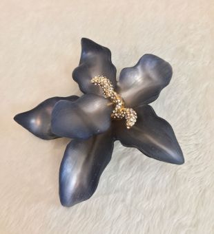 Alexis Bittar - Blue Purple Lucite Iris Flower Pin Brooch