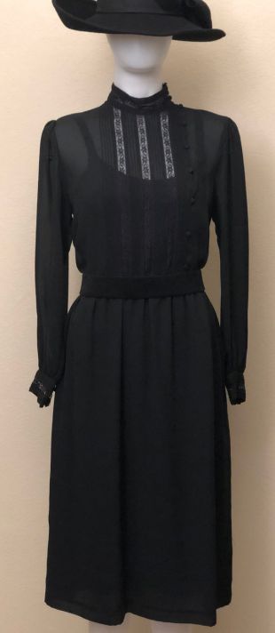 SugarsVintage - Classic Retro Style Sheer Black Polyester Robe avec ...