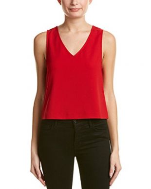 kensie - Red V-Neck Sleeveless Casual Top