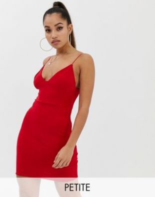 Fashionkilla Petite - Mini Cami Dress in Red