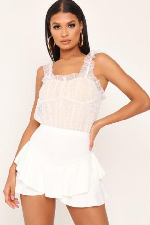 I Saw It First - White Ruffle Skorts