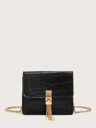 Shein - Sac à main noir avec chaine doré