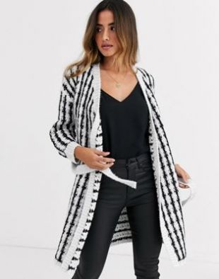 ASOS DESIGN - ASOS DESIGN checked tinsel knit wrap cardigan dress | ASOS