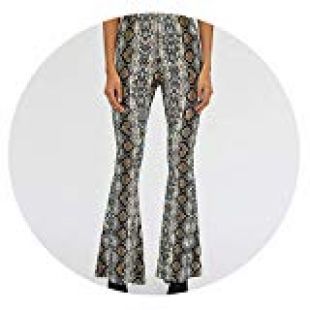 qiaoyi daily necessities - Snake Skin Print Flare Pants