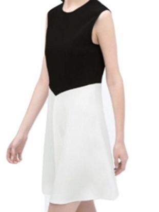 Zara - Two Toned Dress L Black/White
