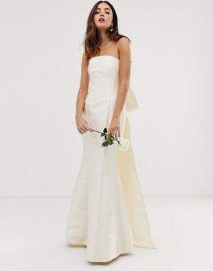 ASOS EDITION - Bow back bandeau wedding dress