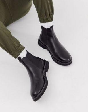 ASOS DESIGN - ASOS DESIGN - Bottines Chelsea en cuir à semelle épaisse ...