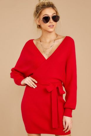 red dress - Sweater Dress