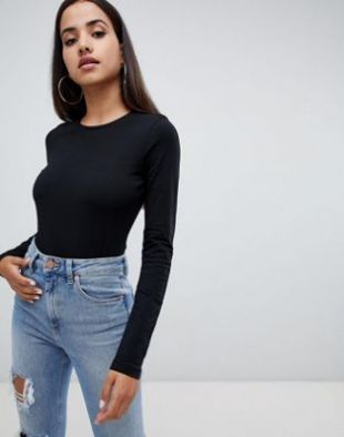 ASOS DESIGN - Black Crew neck Top