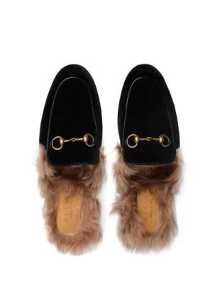 Gucci - Princetown Velvet Slippers