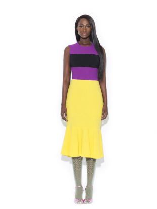 Tristan Arch - Purple and Yellow ColorBlock Dress