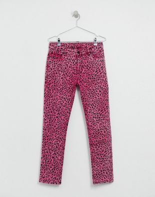 ASOS DESIGN - ASOS DESIGN skinny jeans in acid pink animal print | ASOS
