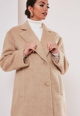 Missguided - Sand Short Hair Formal Coat