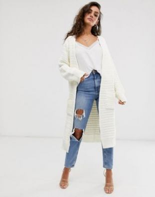 ASOS DESIGN - Maxi Cardigan White