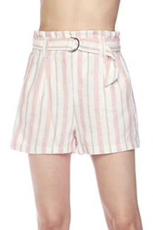 Love tree - Stripe Belted Linen Shorts