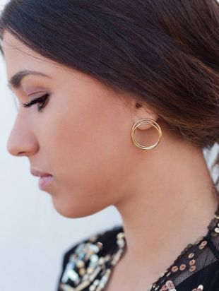 OhanaJewelsShop - Boucles d’oreilles double, plat la bague, double ...