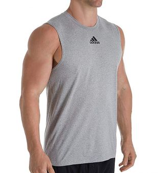 Adidas - Grey Sleeve­less T-Shirts