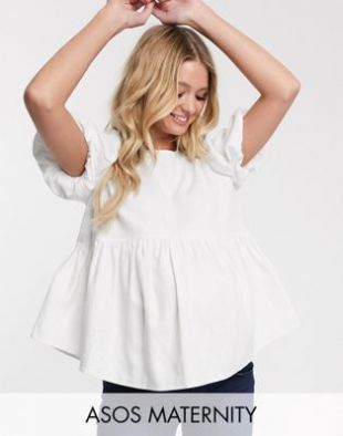 ASOS DESIGN - Maternity Linen Smock Top